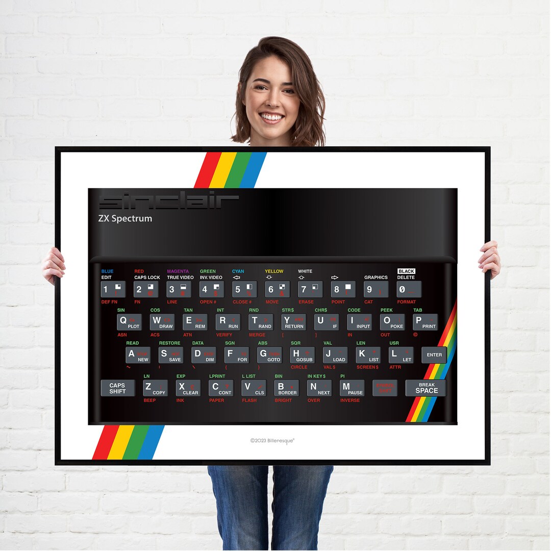 Iconic Spectrum 48k Computer Beautifully Drawn Retro Print 60s 70s 80s ...