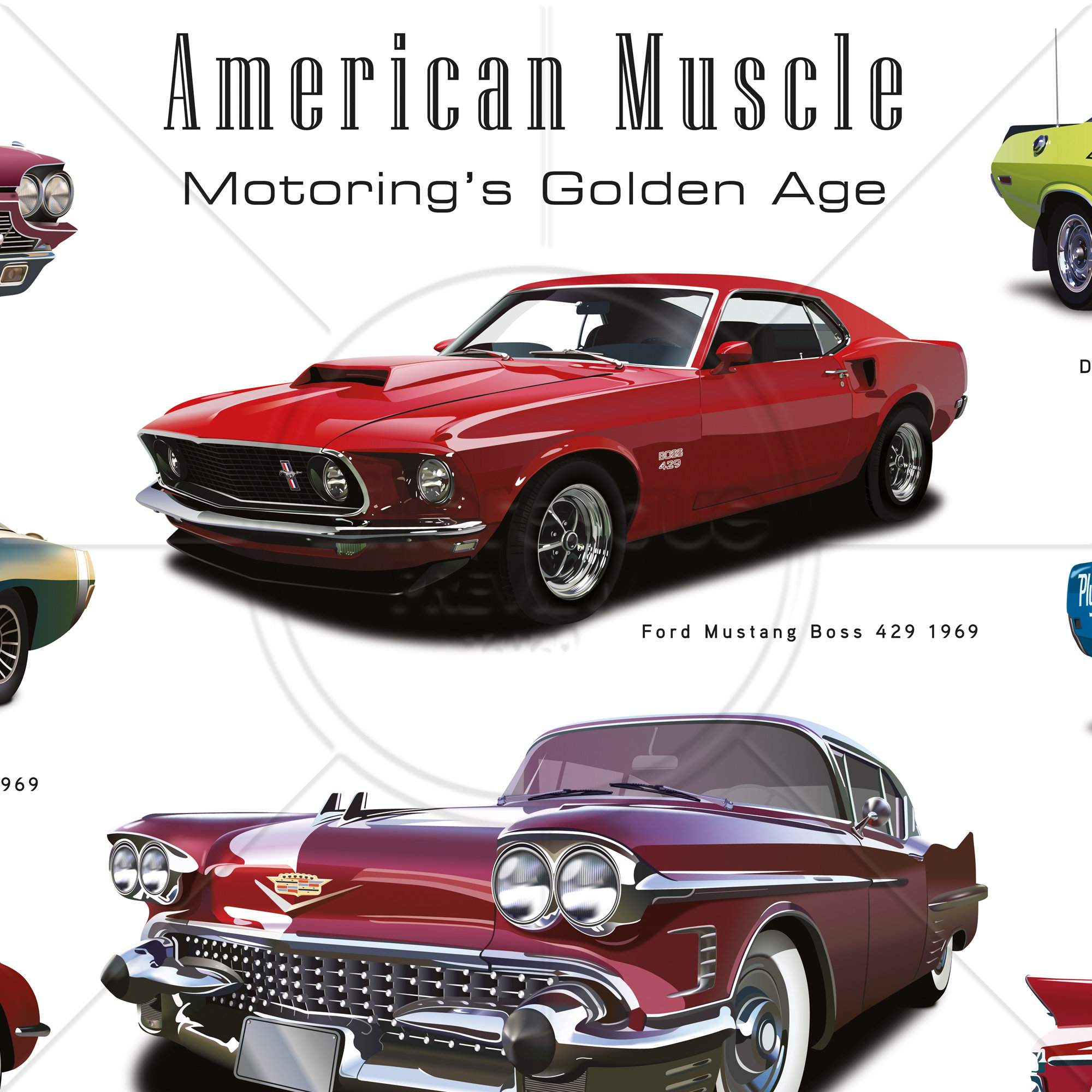 American Muscle Car Poster US 1960s Classic Super Cars Poster - Etsy