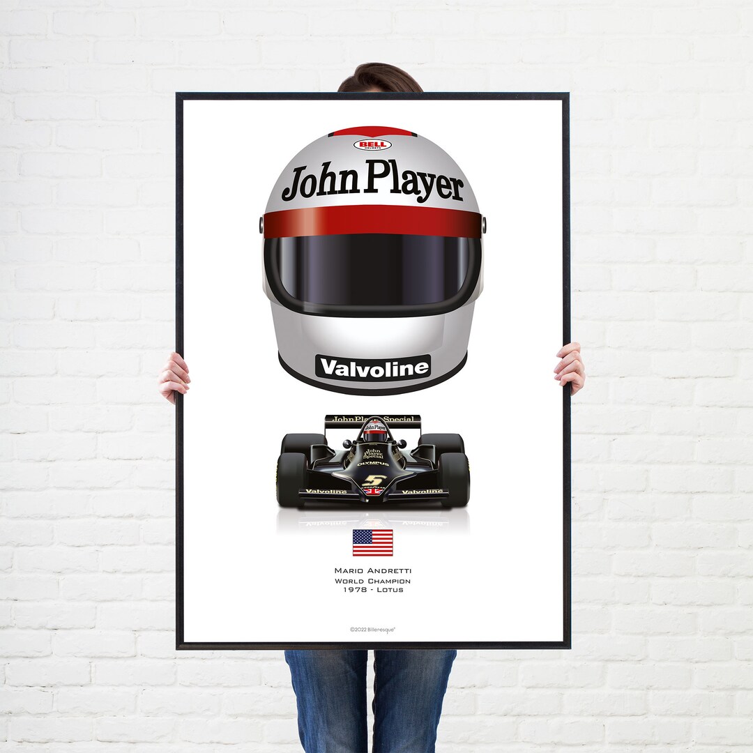 Mario Andretti Helmet Poster 1978 F1 Grand Prix Champion Wall - Etsy