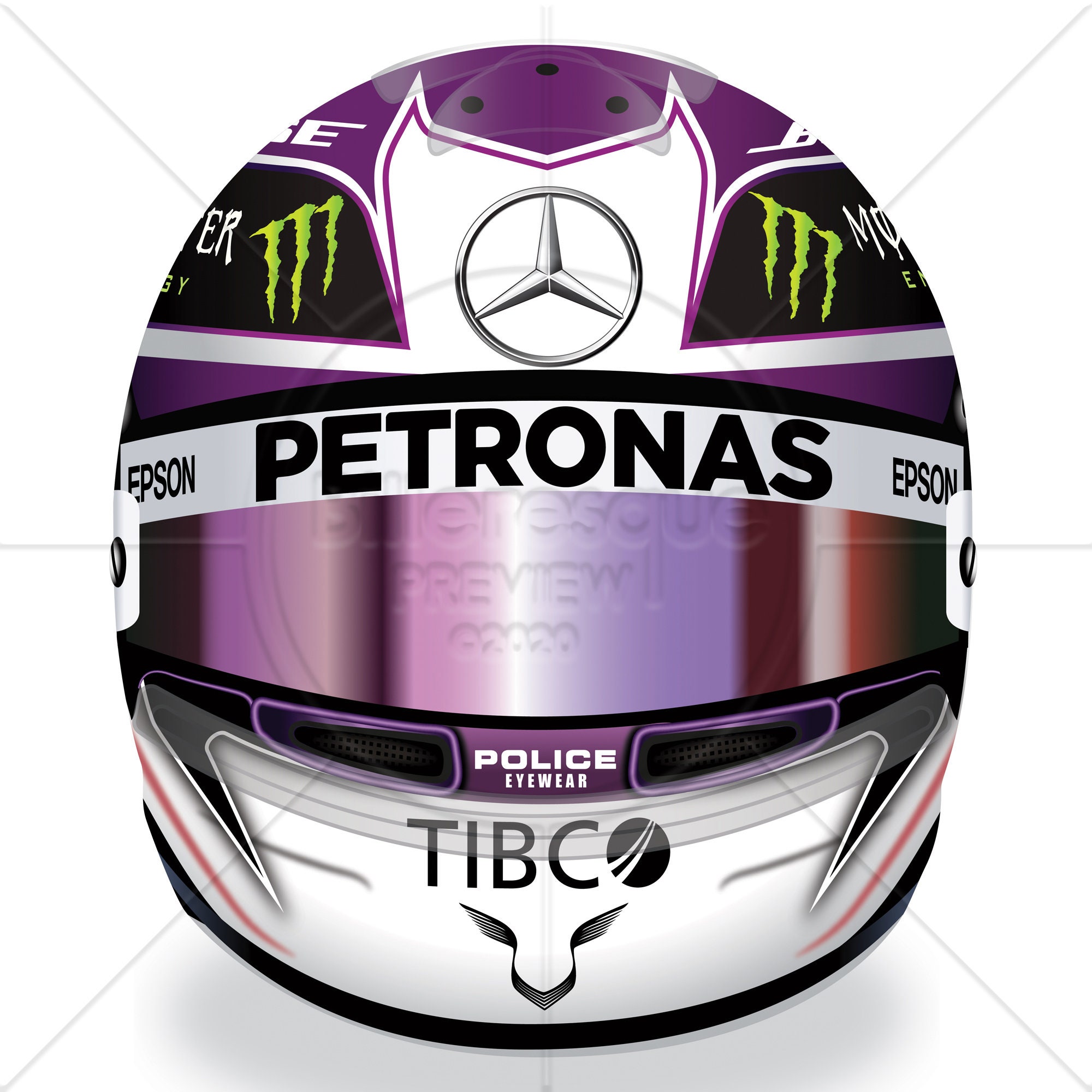 Formula 1 Lewis Hamilton 2020 Helmet Front & Side Grand Prix - Etsy
