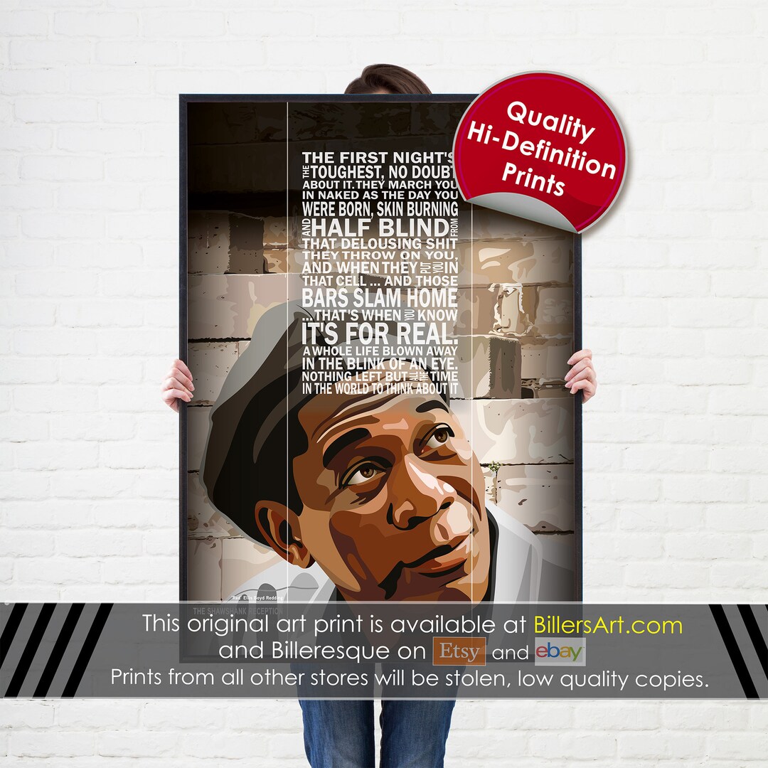 The Shawshank Redemption Movie Poster Red Quote Wall Art Film Poster ...