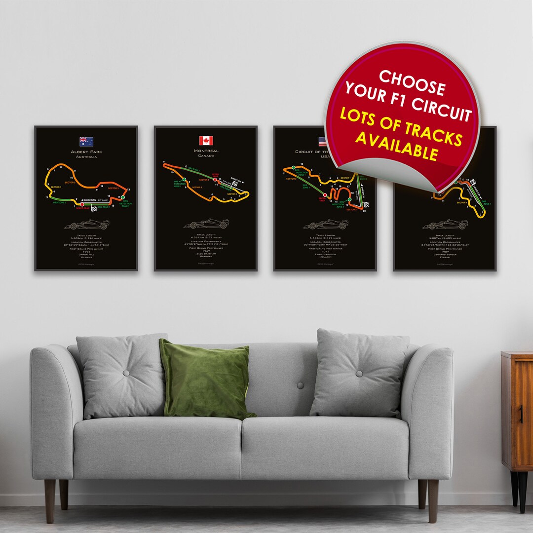 Formula 1 Grand Prix Racing Circuits Wall Art Poster - Etsy Australia