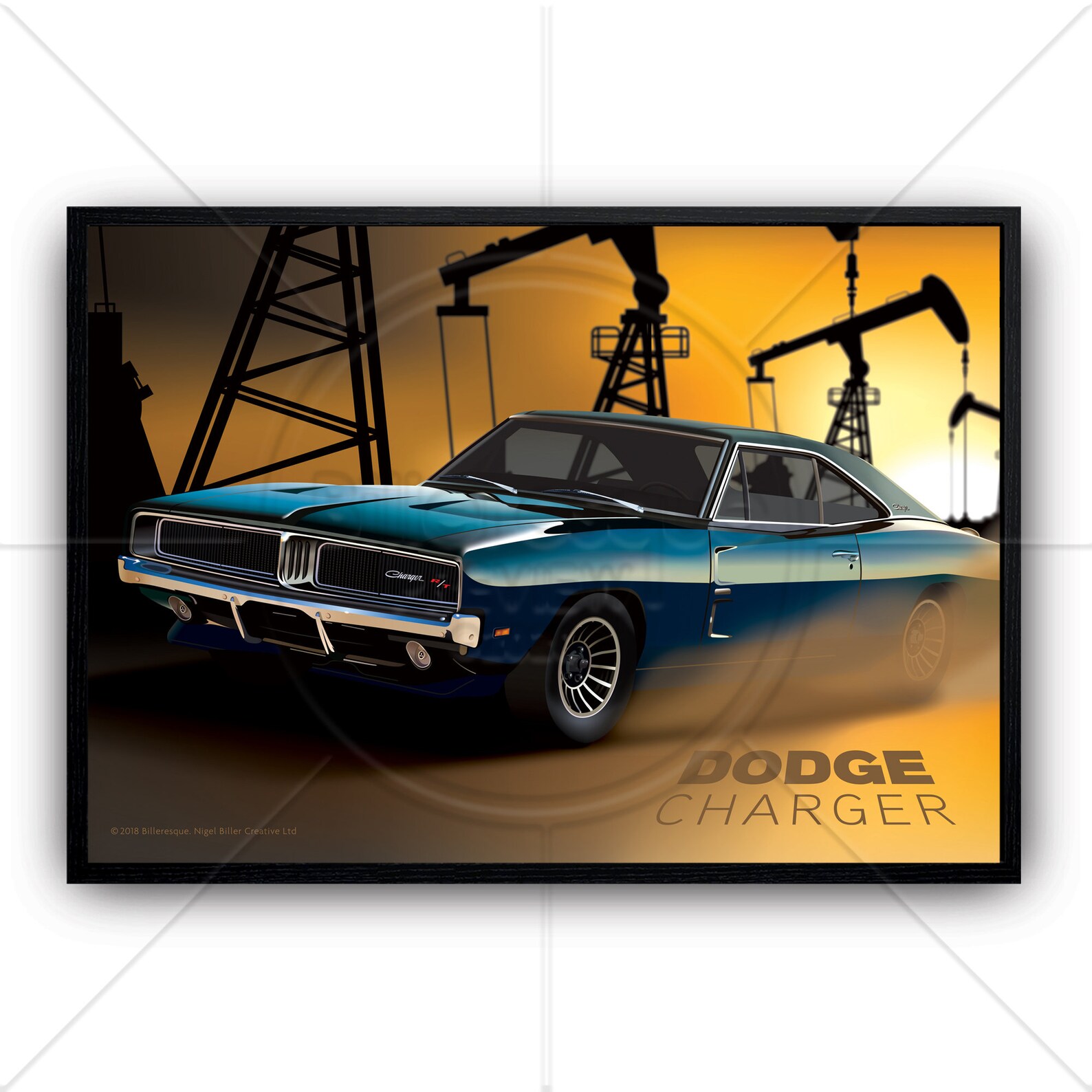 Dodge Charger Poster American Muscle Car poster US 1960s | Etsy