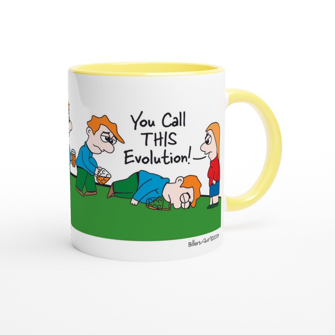 Fun Colourful Evolution Cartoon Mug you Call This Evolution - Etsy