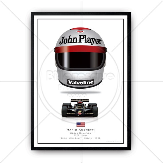 Mario Andretti helmet poster 1978 F1 Grand Prix Champion Wall | Etsy