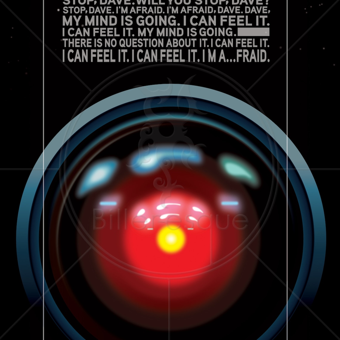 2001: A Space Odyssey Movie Poster Hal 9000 Quote Wall Art | Etsy