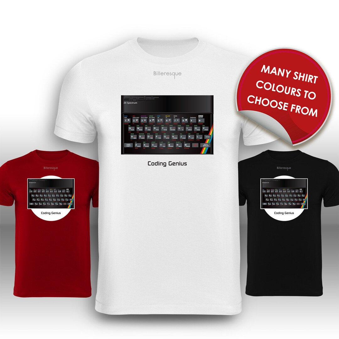 Super Cool Classic Spectrum 48k Computer T-shirt With the Words Coding ...