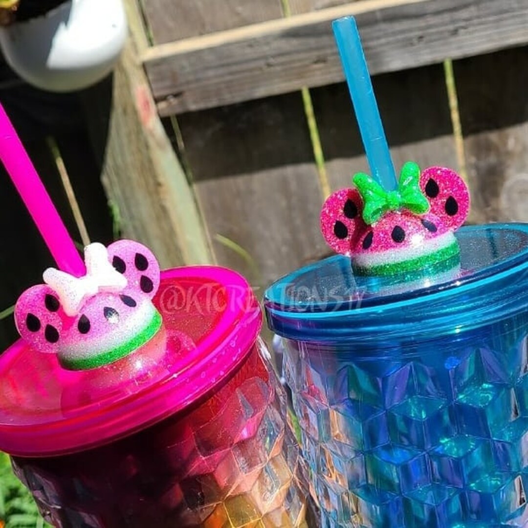 Watermelon Minnie Straw Topper - Etsy