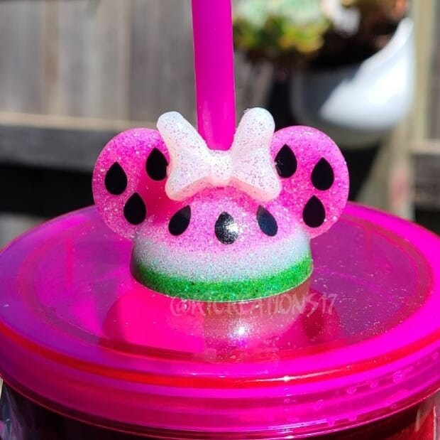 Watermelon Minnie Straw Topper - Etsy