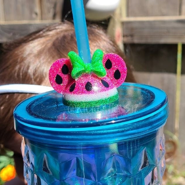Watermelon Minnie Straw Topper - Etsy