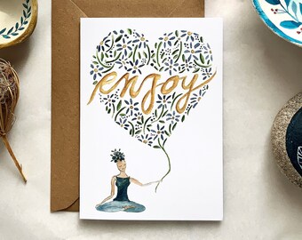 Yoga Greeting Card - Etsy