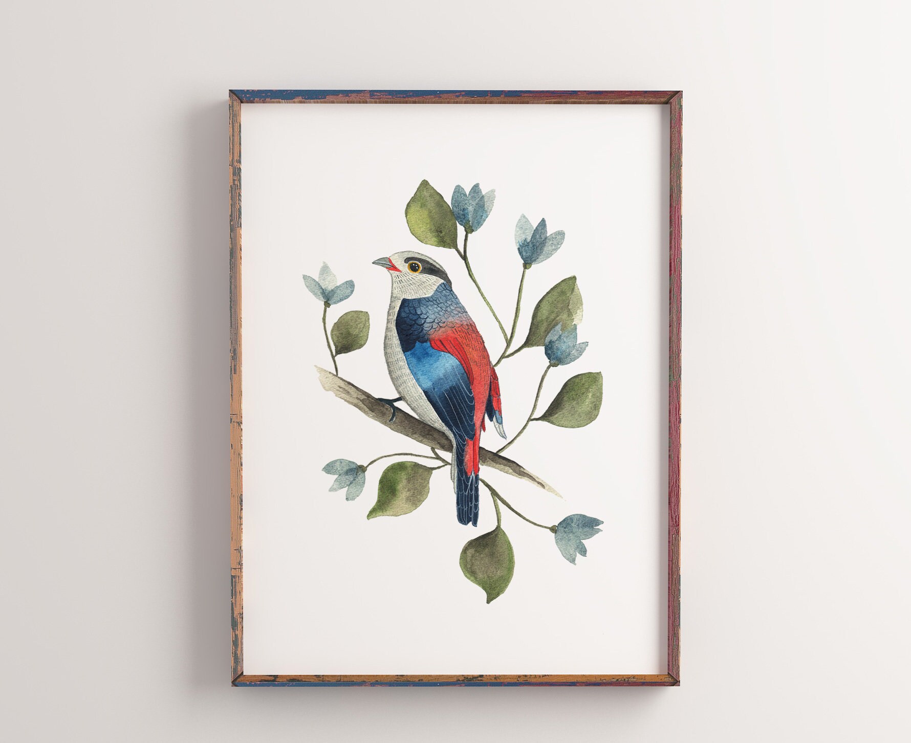 Bird Artwork Print Blue Bird Art Print Bird Wall Decor Bird - Etsy