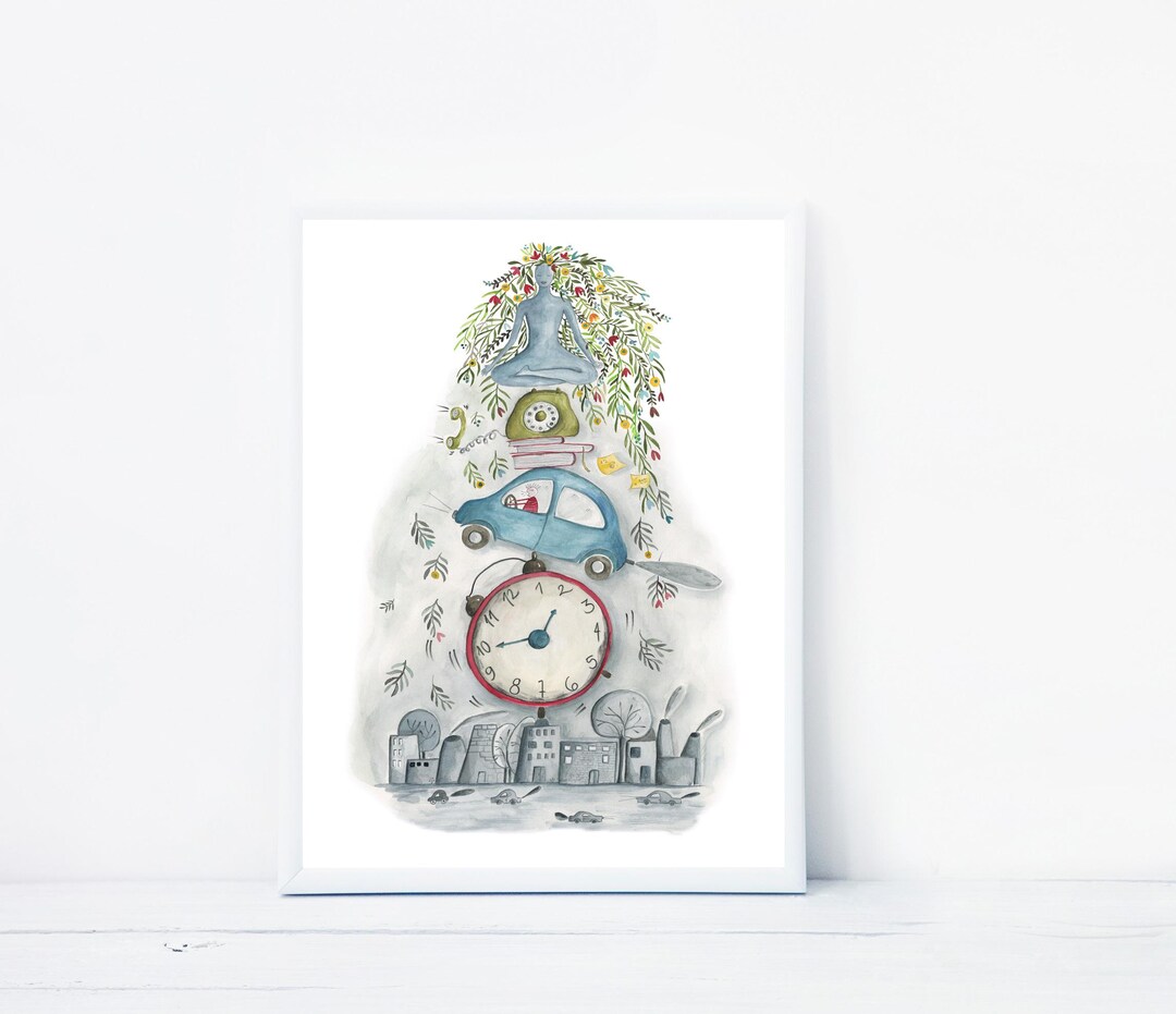 Mindfulness Wall Art, Yoga Wall Art, Yoga Art Gift, Yoga Office Print ...