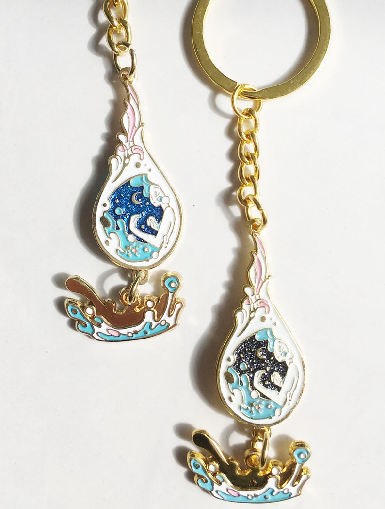 Drop of Ocean- Glitter Keychain - Etsy