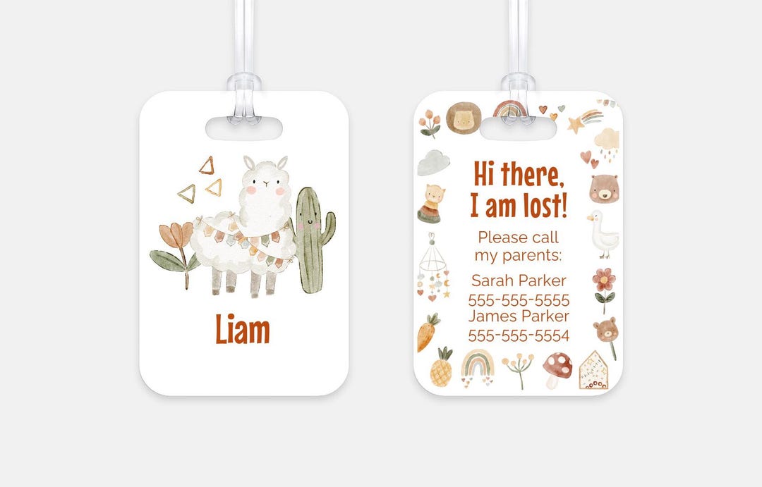 Custom Emergency ID Tag for Kids: Personalized Safety Contact Tag - Etsy