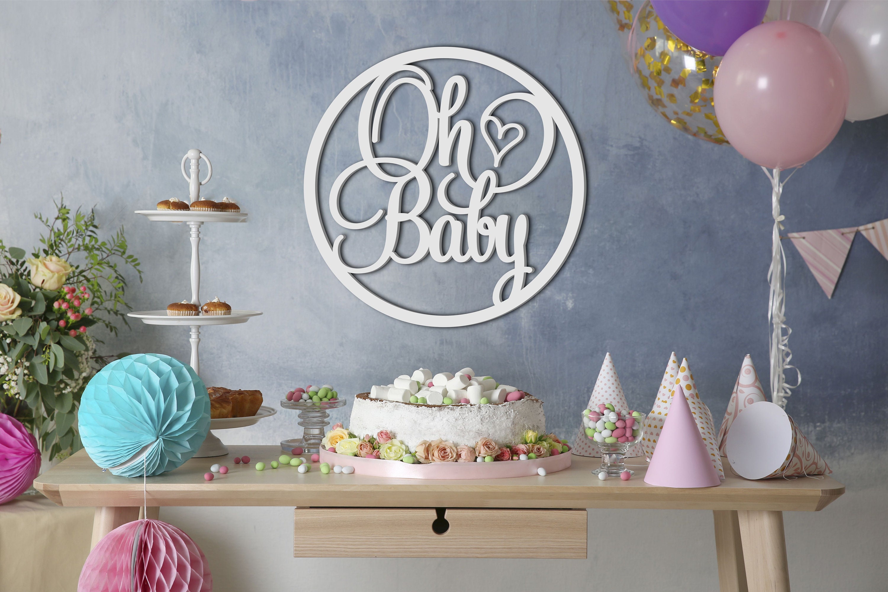 Oh Baby Sign Baby Shower Sign Oh Baby Backdrop Oh Baby | Etsy