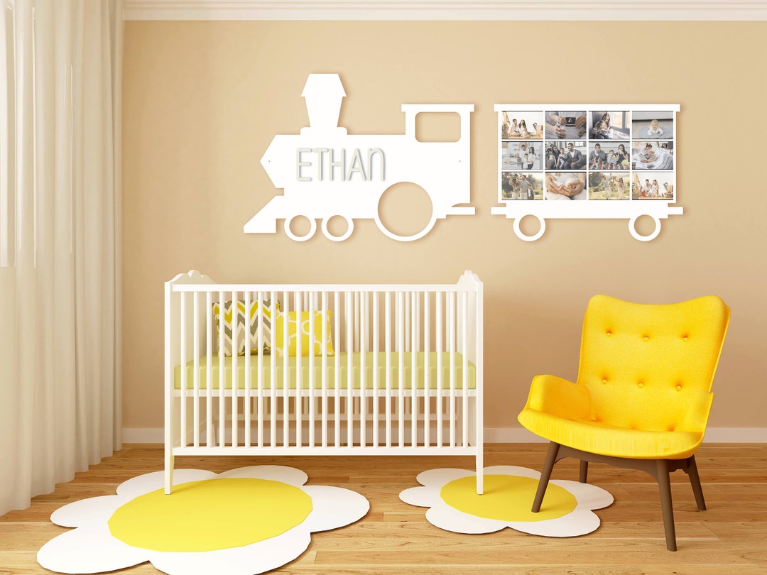 Train Wall Decor, Train Decor, Boy Nursery Name Sign, My First Year ...