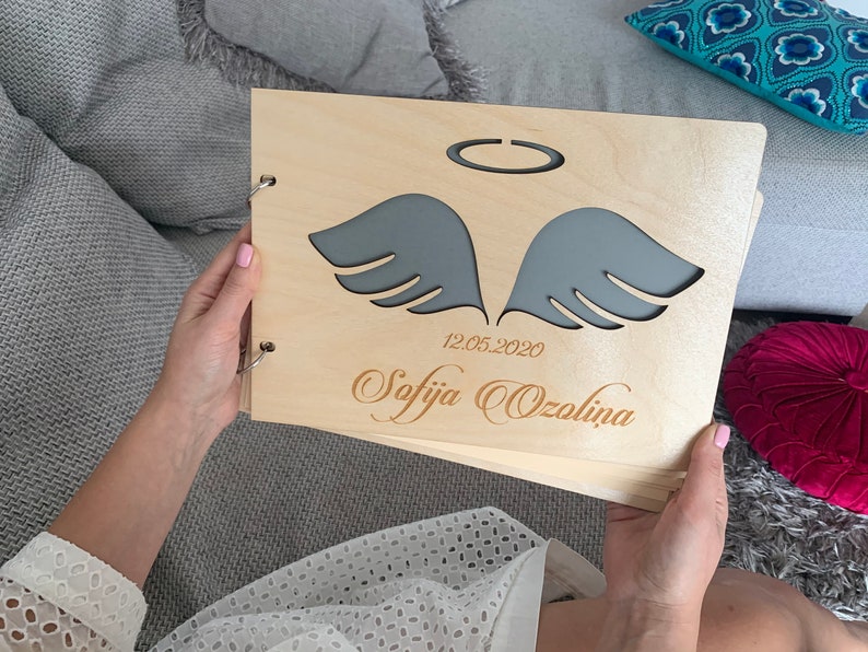 Baby First Photo Album Wooden Album Baptism Gift Girl - Etsy