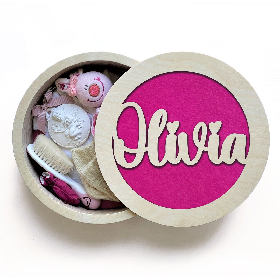 Wooden Treasure Box, Baby Girl Christening Gift, Engraved Jewelry Box ...
