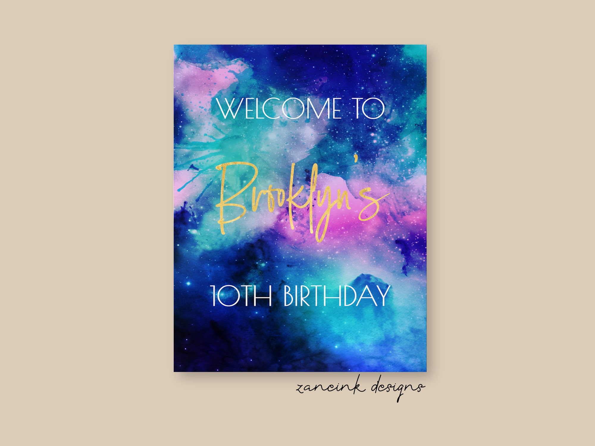 Galaxy Birthday Sign, Galaxy Welcome Sign, Galaxy Welcome Poster ...