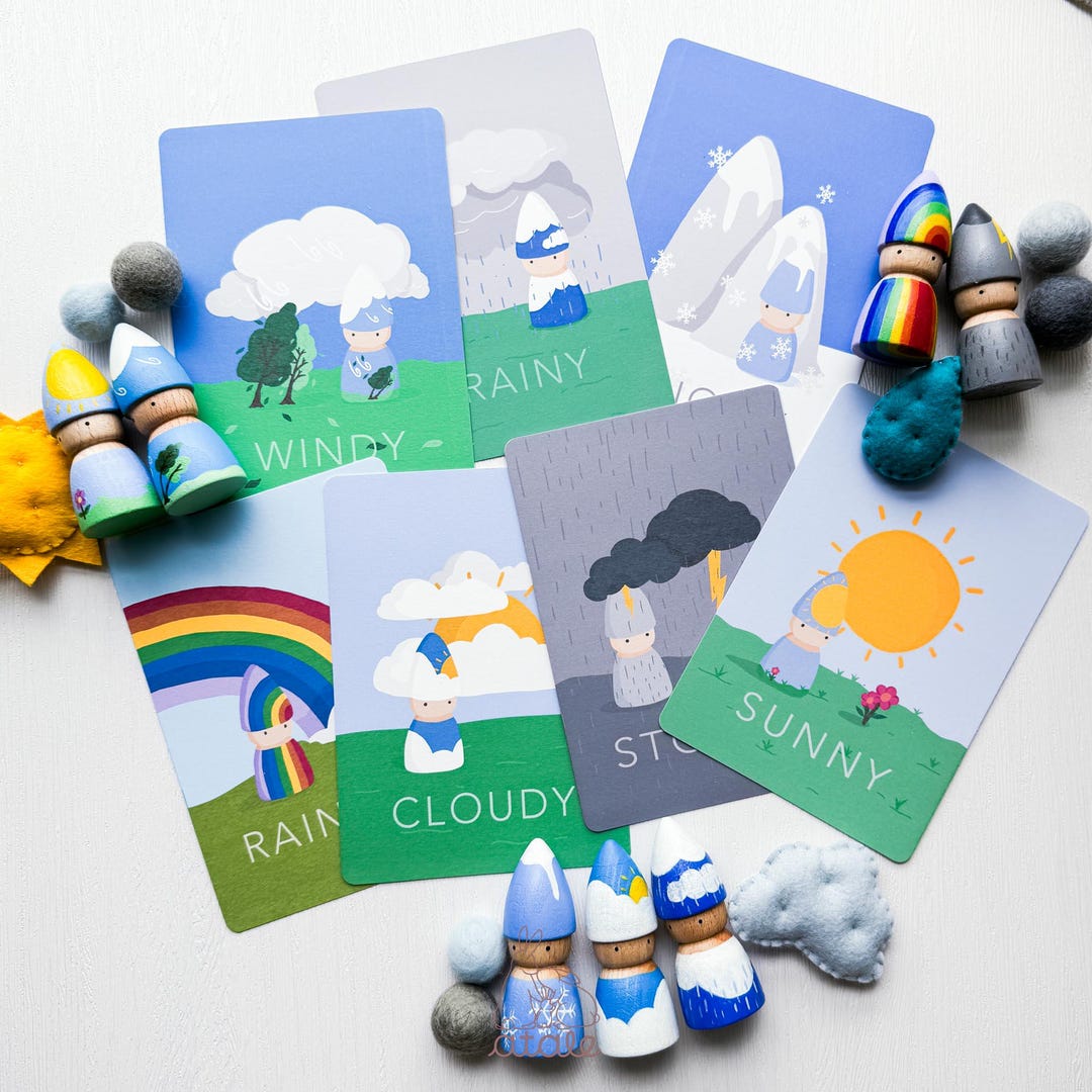 Weather Art Cards | Weather Flash Cards/educational/home Learning - Etsy