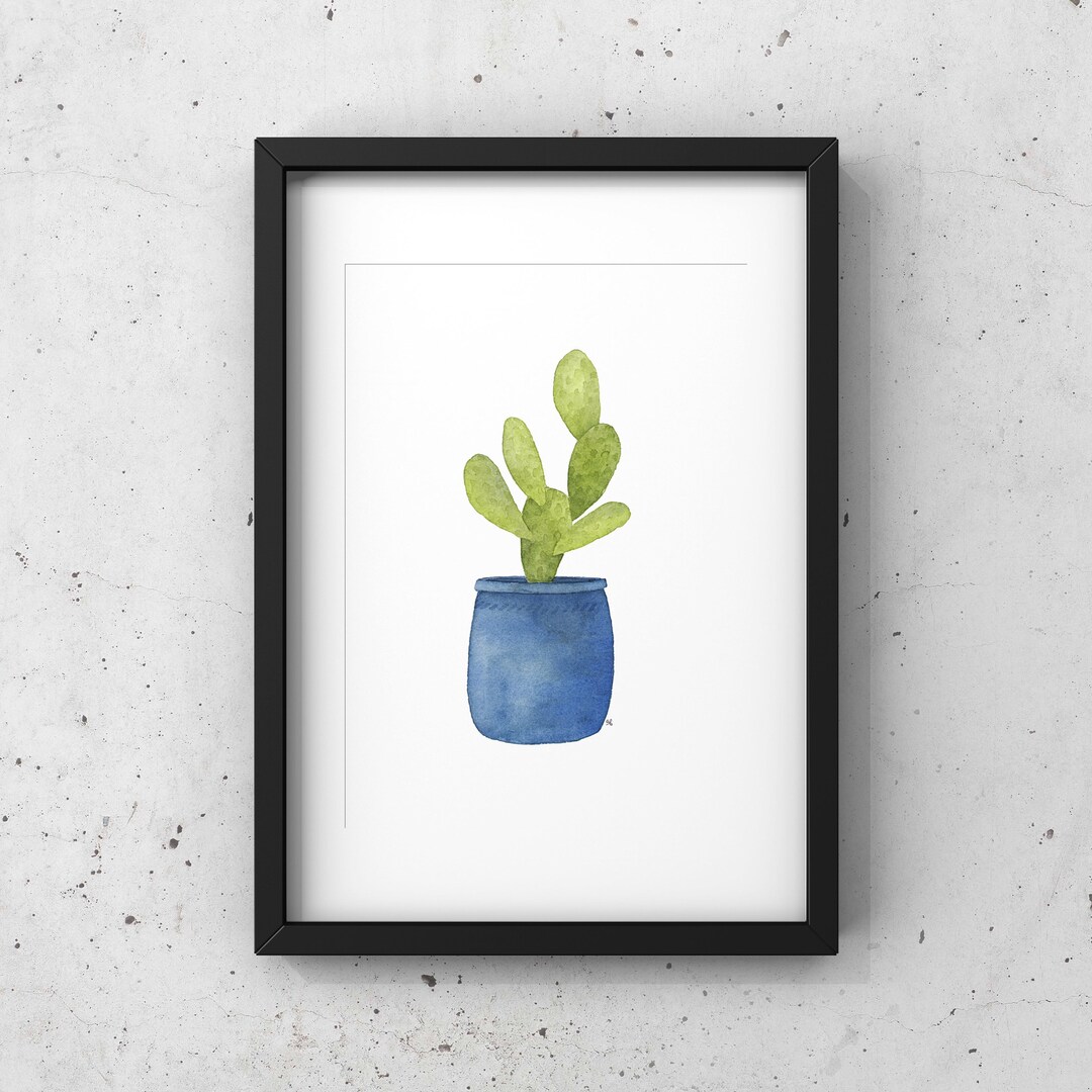 Cactus Plant Watercolor Printable Wall Art Print Botanical - Etsy