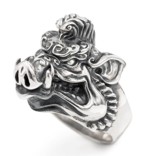 Hannya Ring Sterling Silver 925 Oxidized Silver Songyan - Etsy