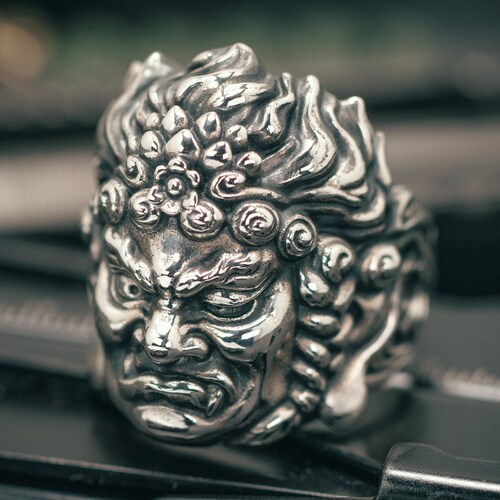 Hannya Ring Sterling Silver 925 Oxidized Silver Songyan - Etsy