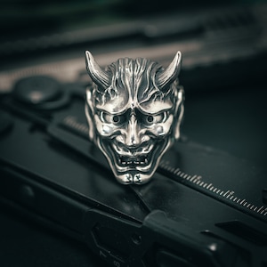 Hannya Ring Sterling Silver 925, Oxidized Silver, Songyan Jewelry - Etsy