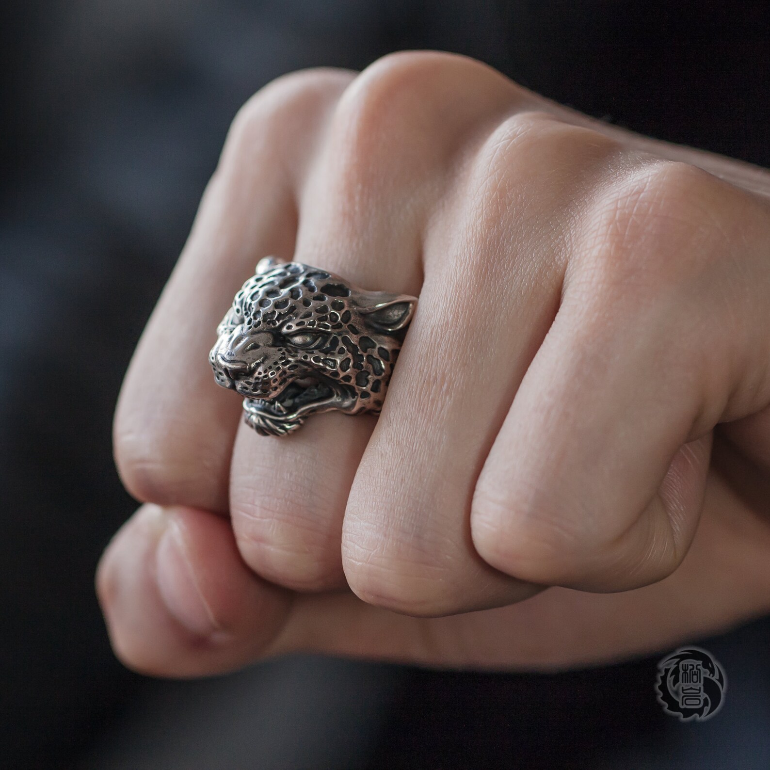 Silver Leopard Ring Aged Finishsterling Silver 925 Oxidized | Etsy
