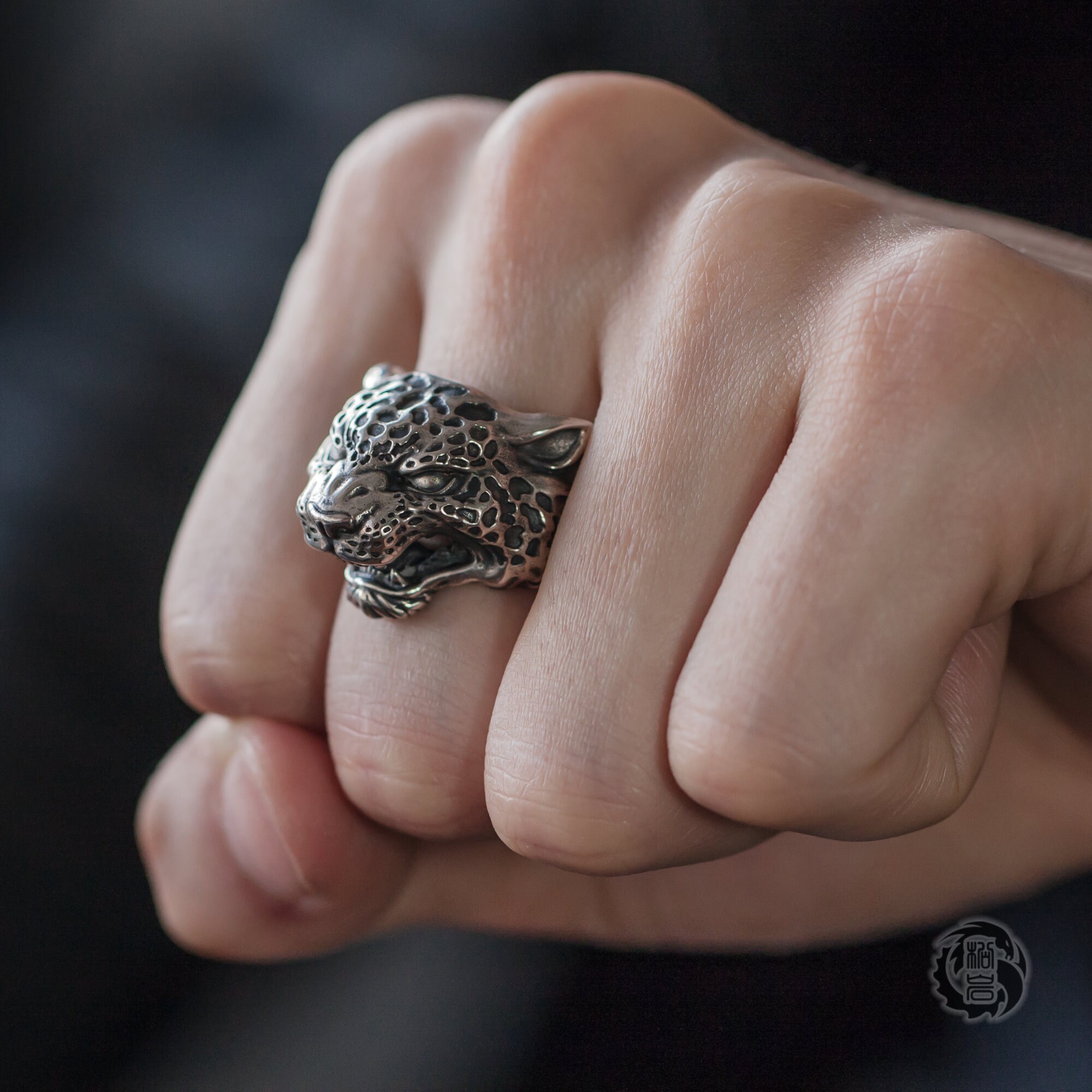 Silver Leopard Ring Aged Finishsterling Silver 925 Oxidized | Etsy