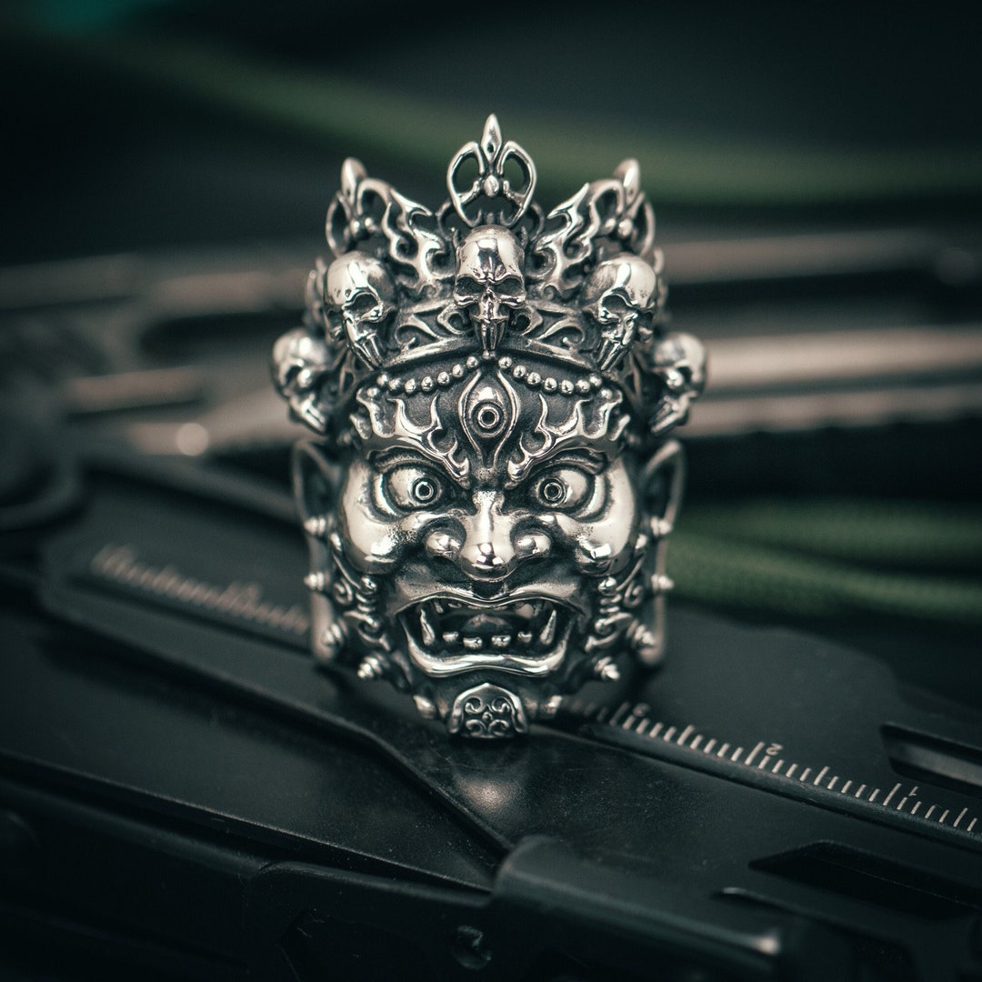 Mahakala Ring Sterling Silver 925, Oxidized Silver, Songyan Jewelry - Etsy