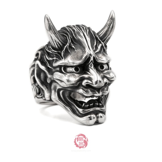 Hannya Ring Sterling Silver 925 Oxidized Silver Songyan | Etsy