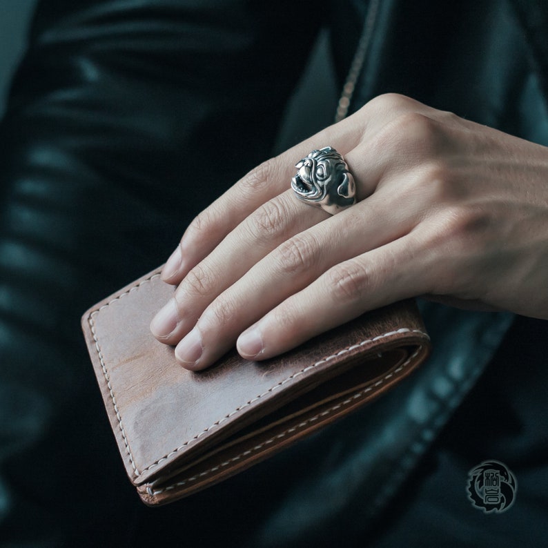 Pug Handmade Sterling Silver Men Ring Dog Pug Ring Pug Gifts | Etsy