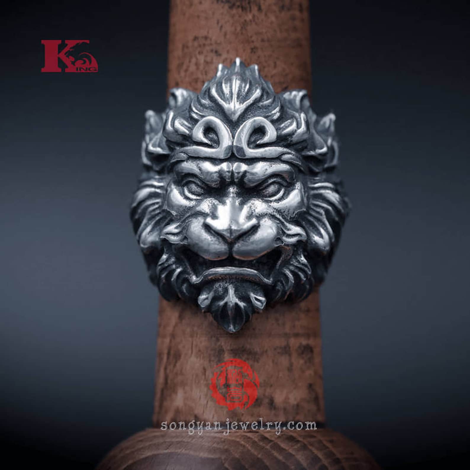 Monkey King Ring Wukong Sterling Silver 925 Oxidized Silver | Etsy