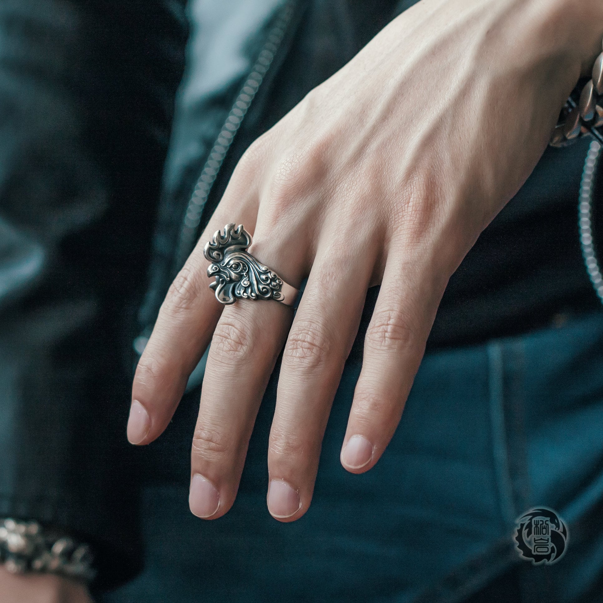 Silver Rooster Ring Aged FinishSterling Silver 925 Oxidized | Etsy