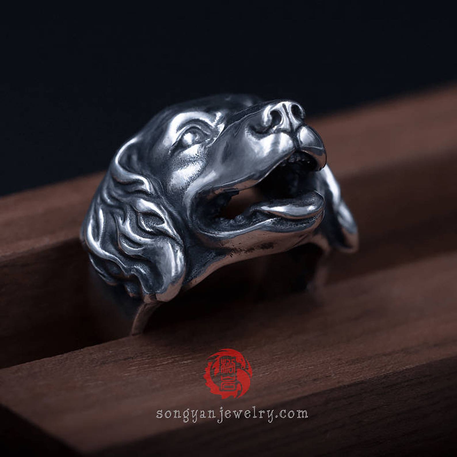 Dog Ring Golden Retriever Ring Pet Ring Aged Finish - Etsy