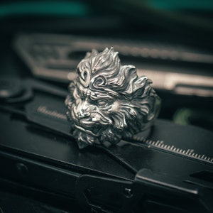 Monkey King Ring Wukong Sterling Silver 925, Oxidized Silver, Songyan ...