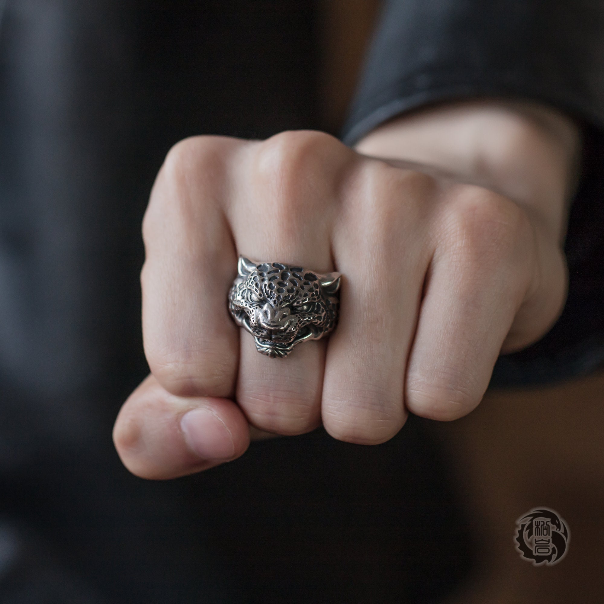 Silver Leopard Ring Aged Finishsterling Silver 925 Oxidized | Etsy