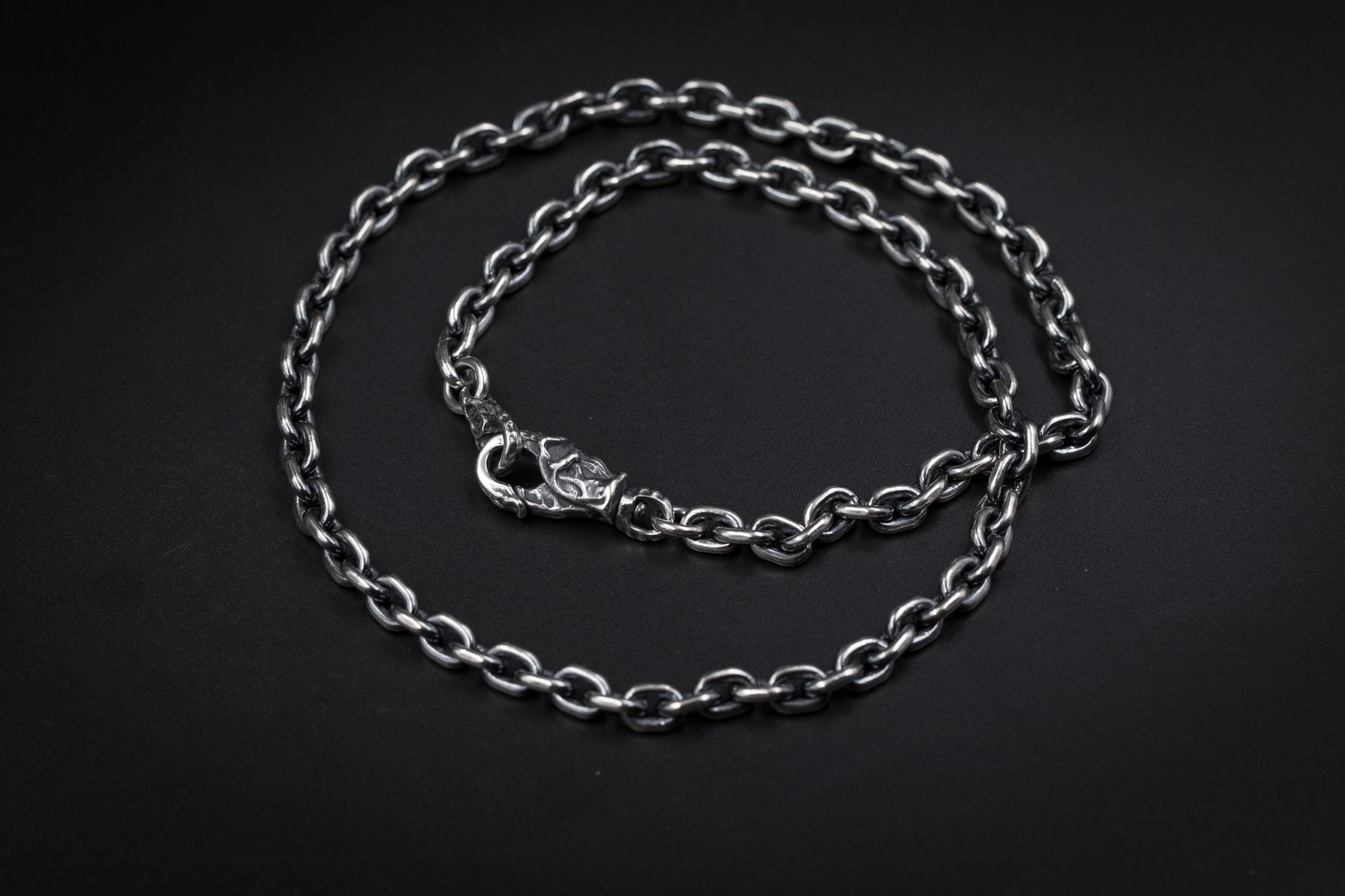 Silver Necklace Chain 5.5mm Skull Head Lobster Claw | Etsy