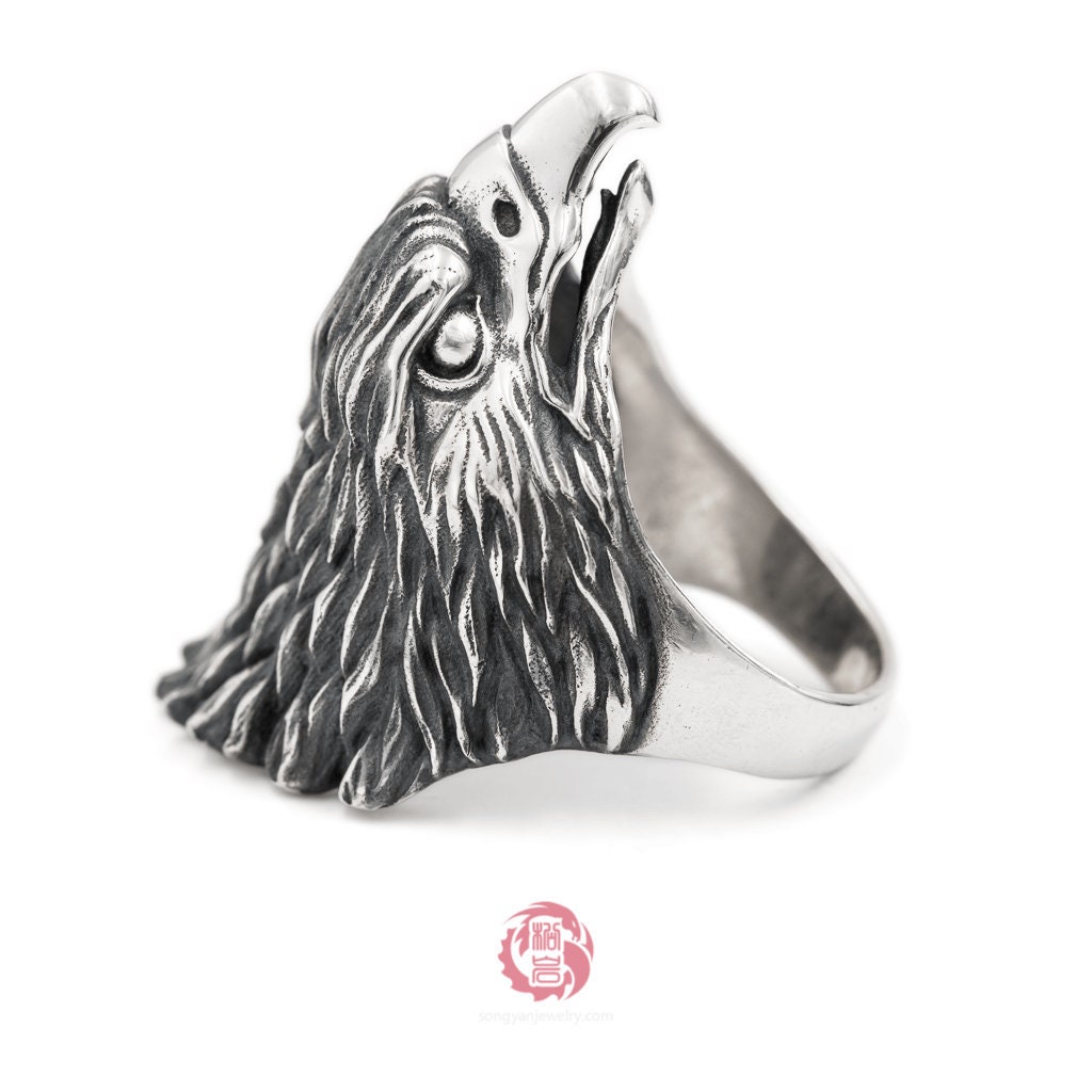 Adler Ring Sterling Silber 925 Oxidiertes Silber Songyan - Etsy.de