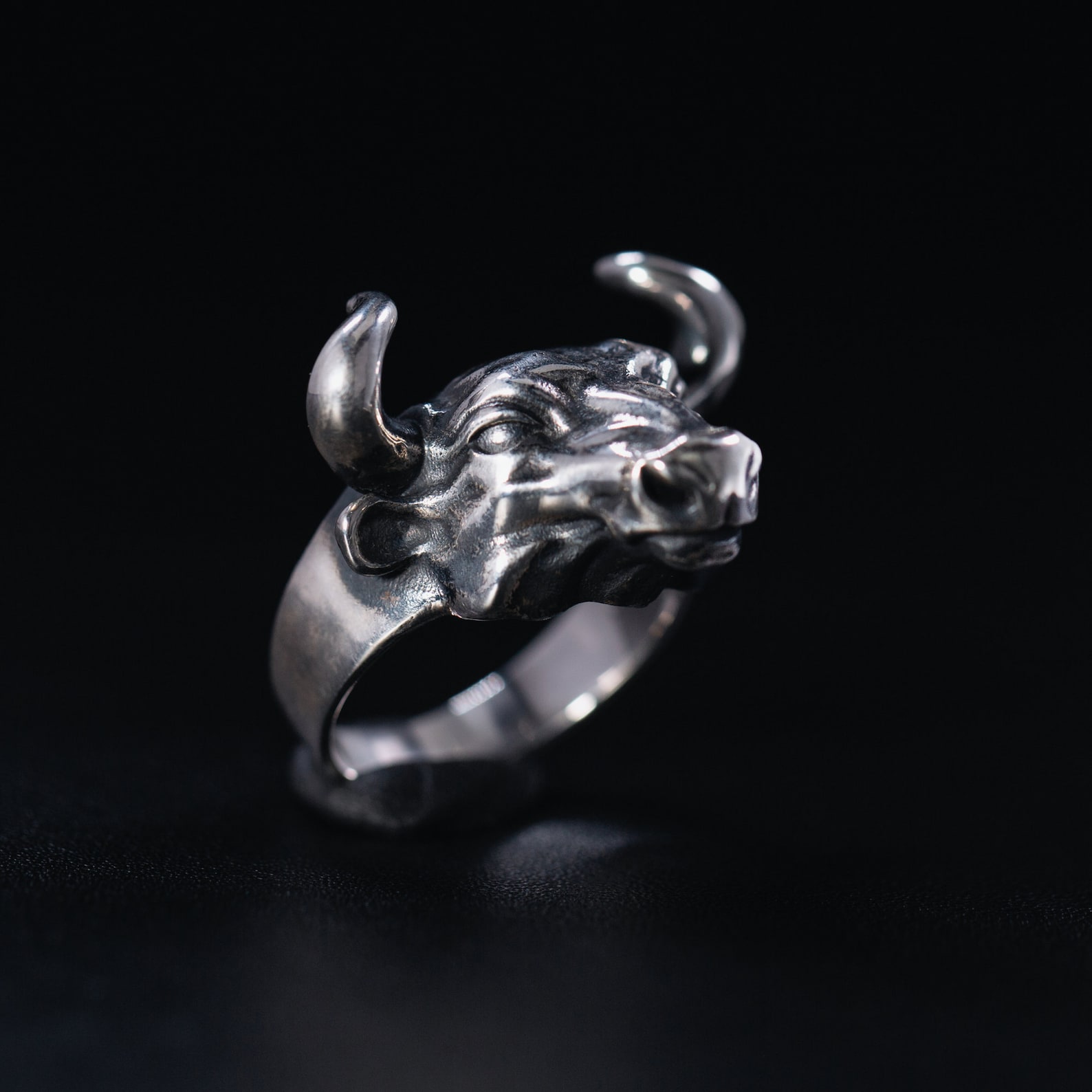 Sterling Silver Bull Ring Mens Bull Ring 3D Bull Head Ring - Etsy Canada