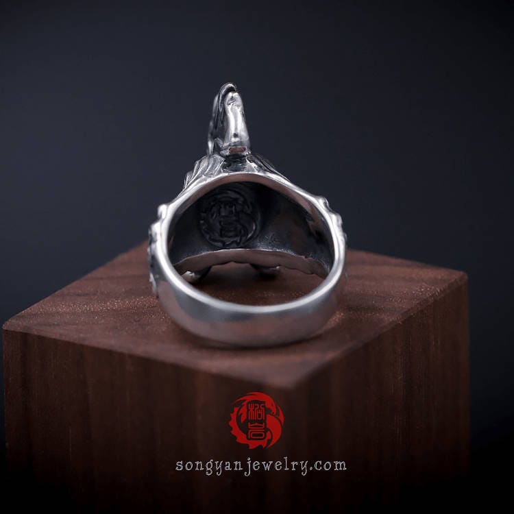 Silver Rooster Ring Aged Finishsterling Silver 925 Oxidized | Etsy