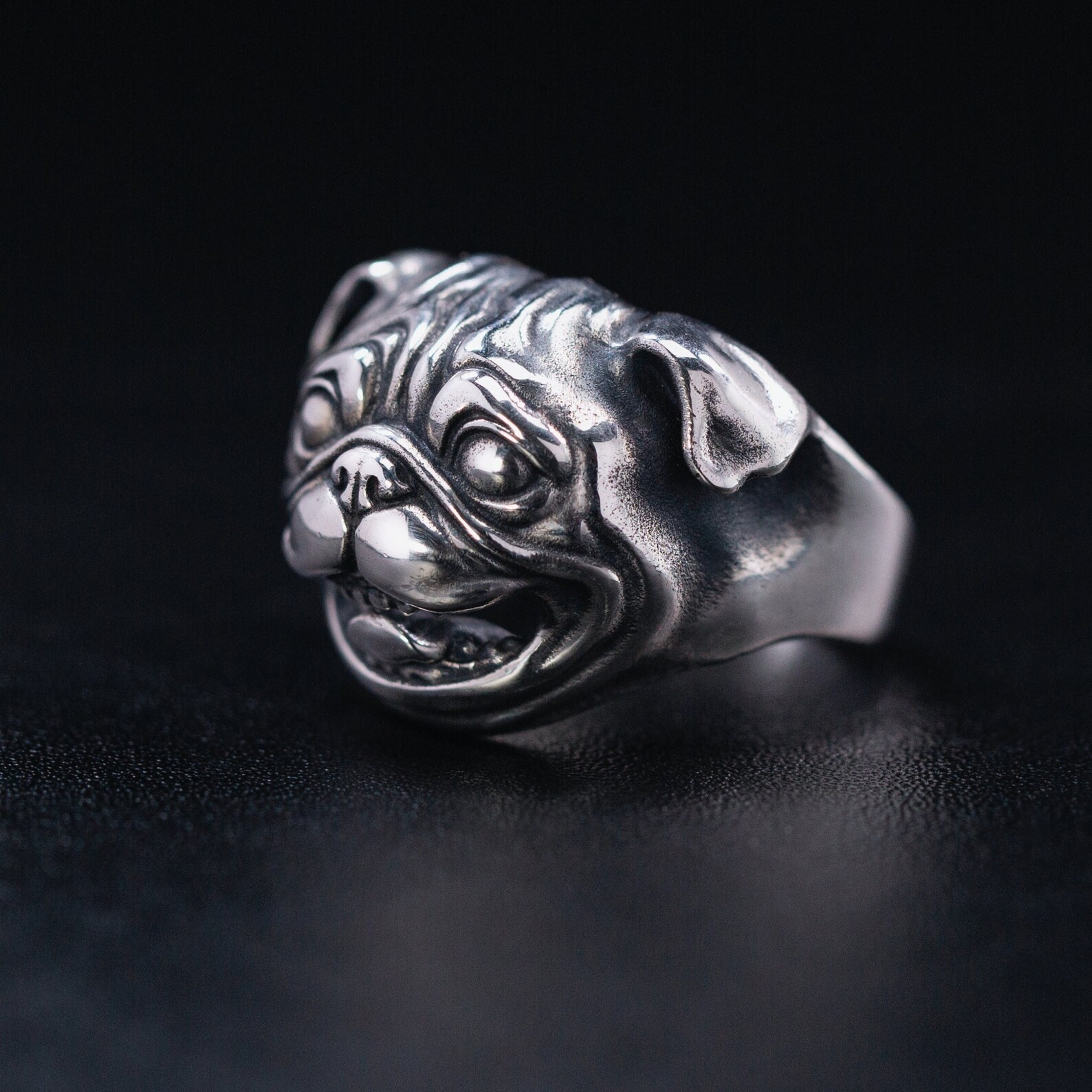 Pug Handmade Sterling Silver Men Ring Dog Pug Ring Pug Gifts | Etsy