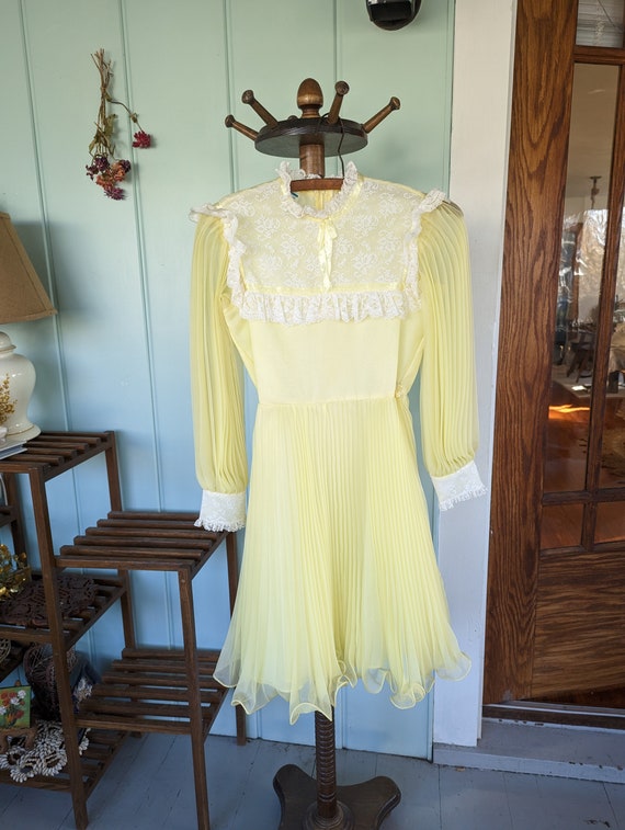 Vintage Pleated Mod Mini Dress - Gem