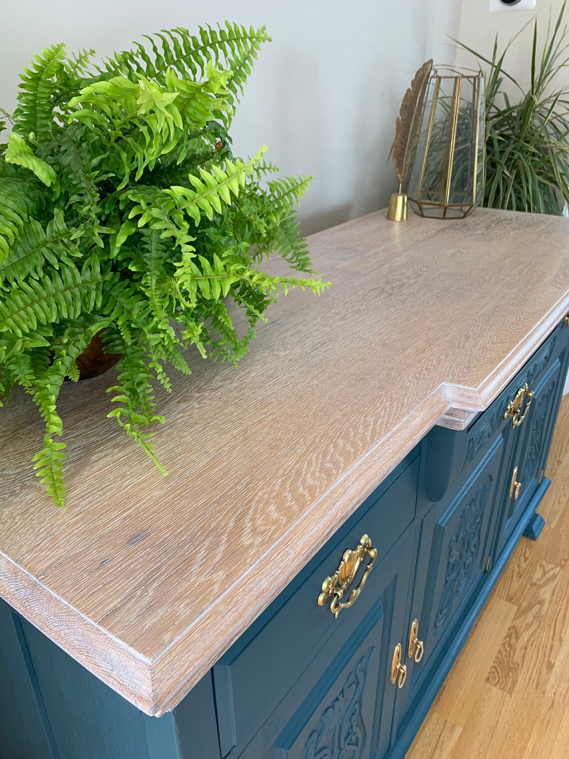 Edwardian Painted Sideboard Blue Painted Cabinet Antique | Etsy