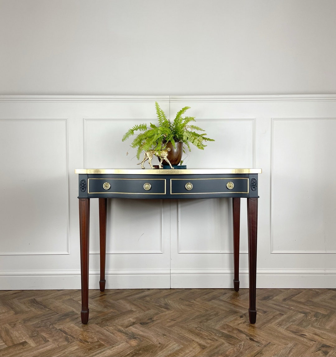 Vintage Grey Painted Console Table, Hallway Table With Drawers, Painted ...