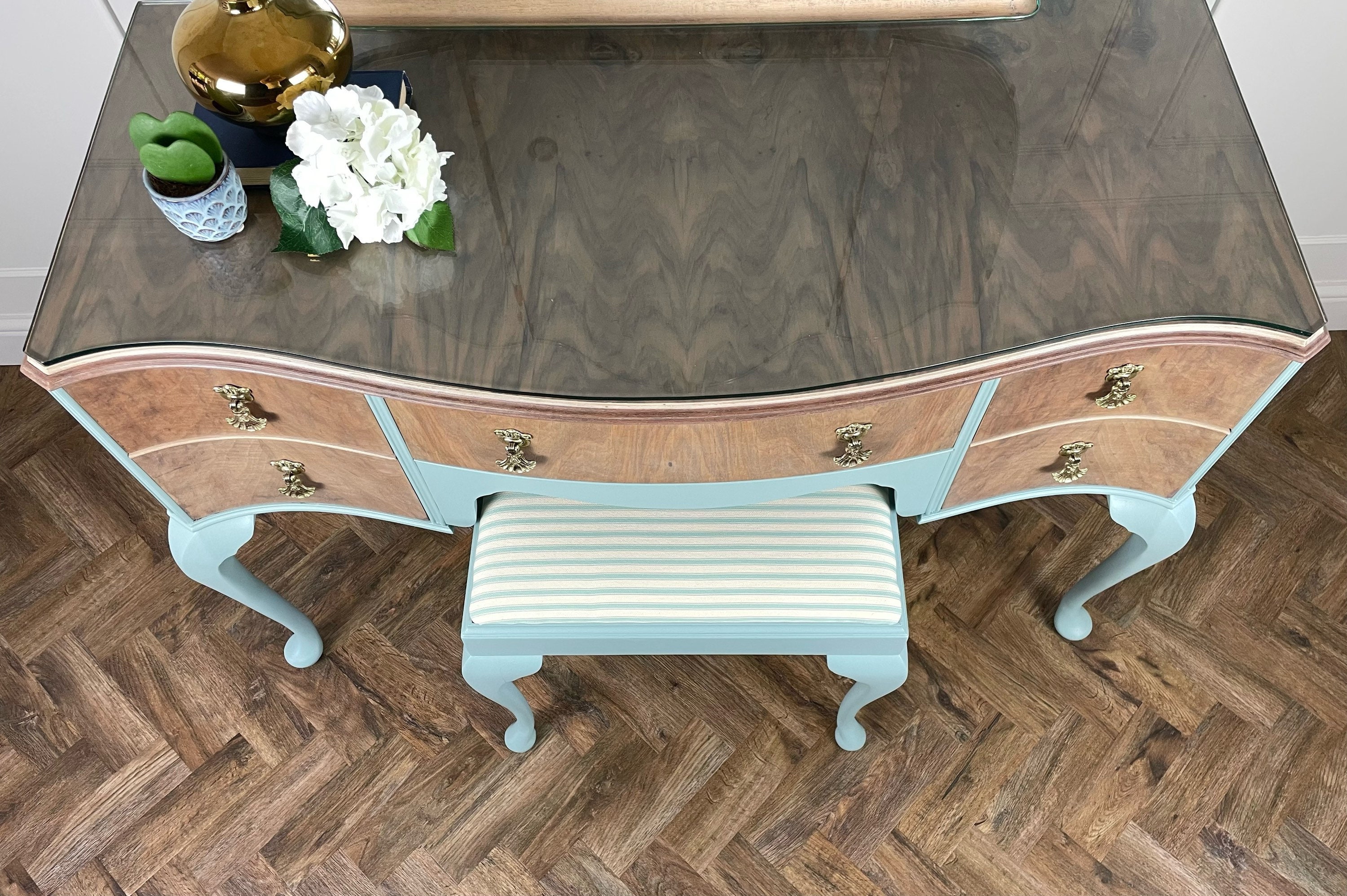 Vintage Blue Dressing Table Set 1940s Bedroom Furniture - Etsy