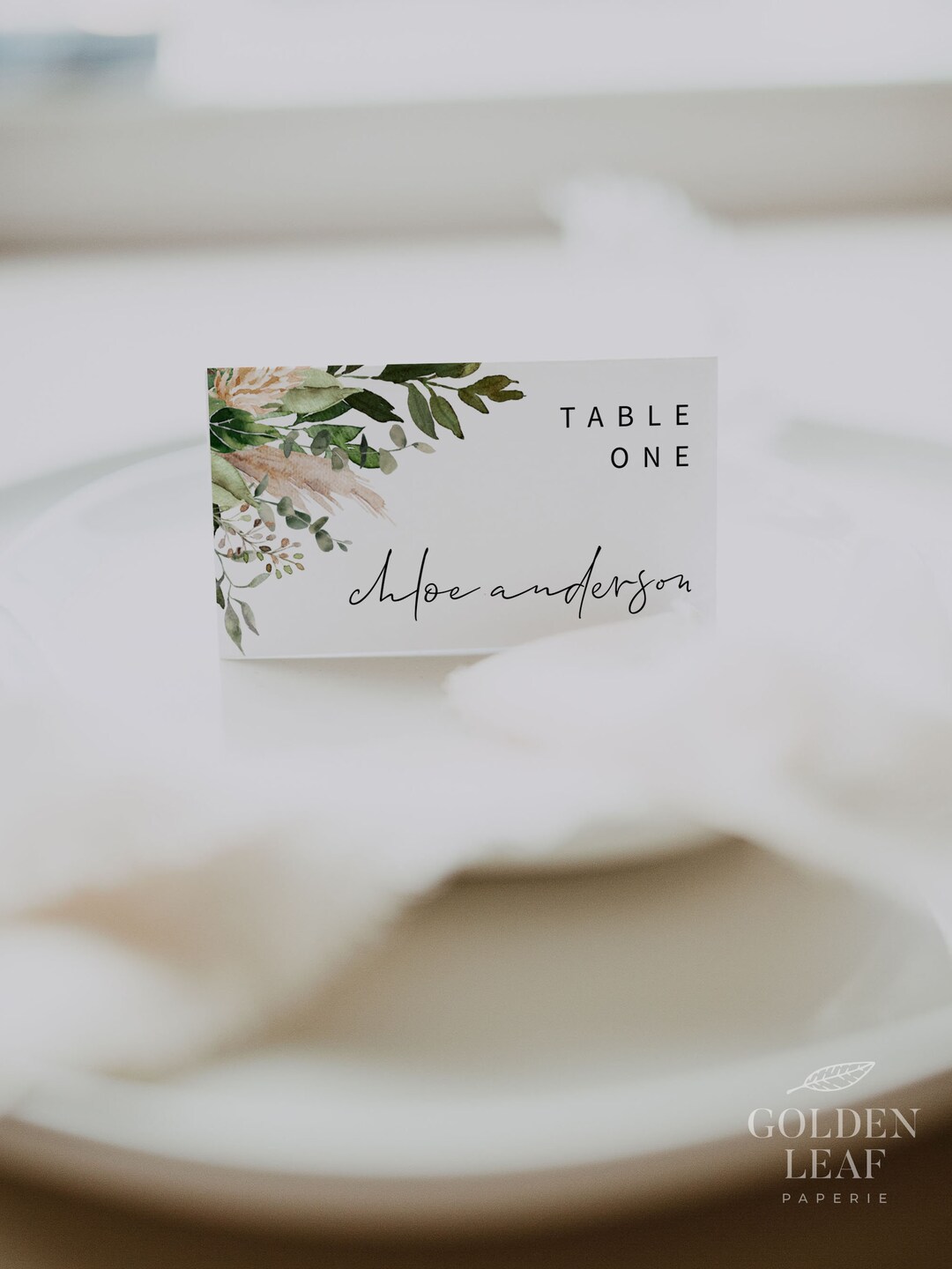 GREENERY Place Card Template Printable Boho Wedding - Etsy
