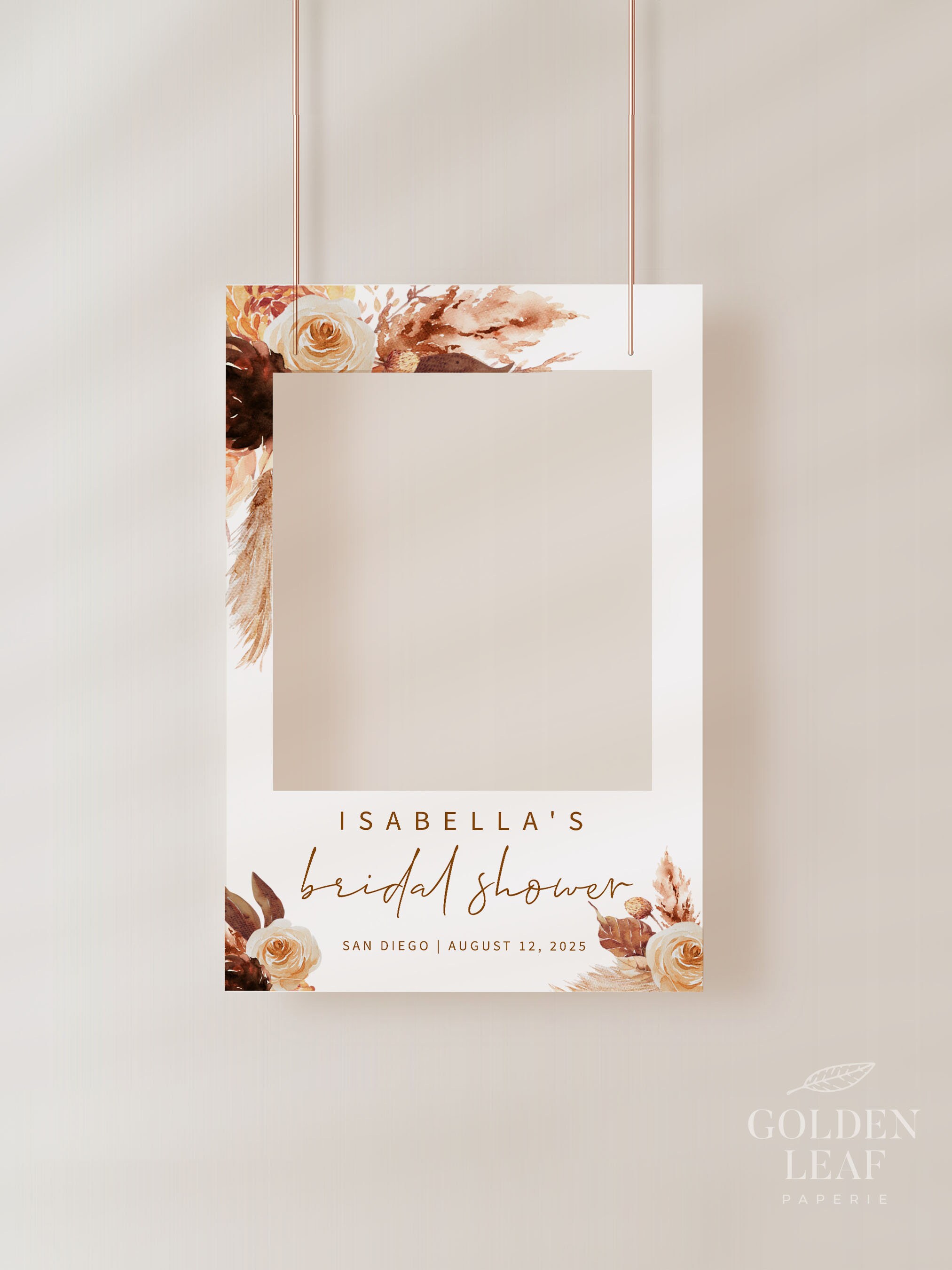 TERRACOTTA | Bridal Shower Photo Prop Frame Template, Printable Picture ...